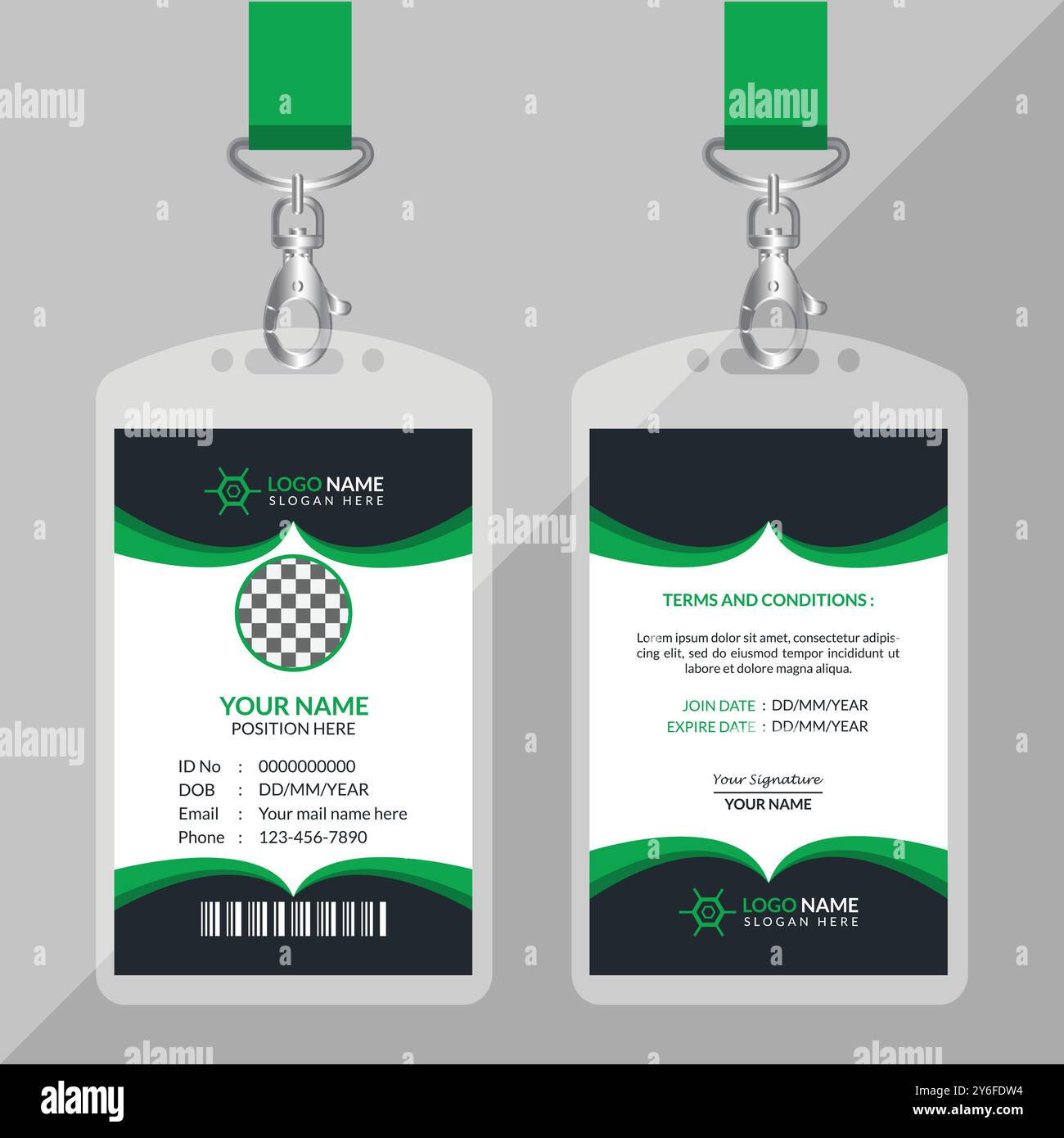 Professional ID Card Design Template Stock Vector Image & Art - Alamy