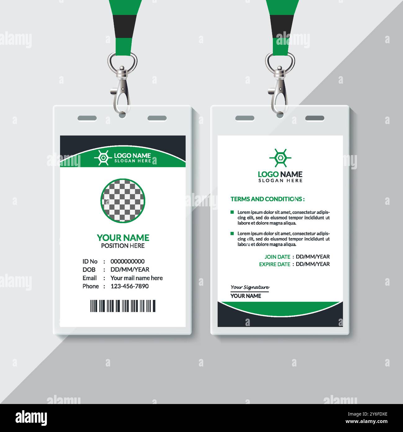 Professional ID Card Design Template Stock Vector Image & Art - Alamy