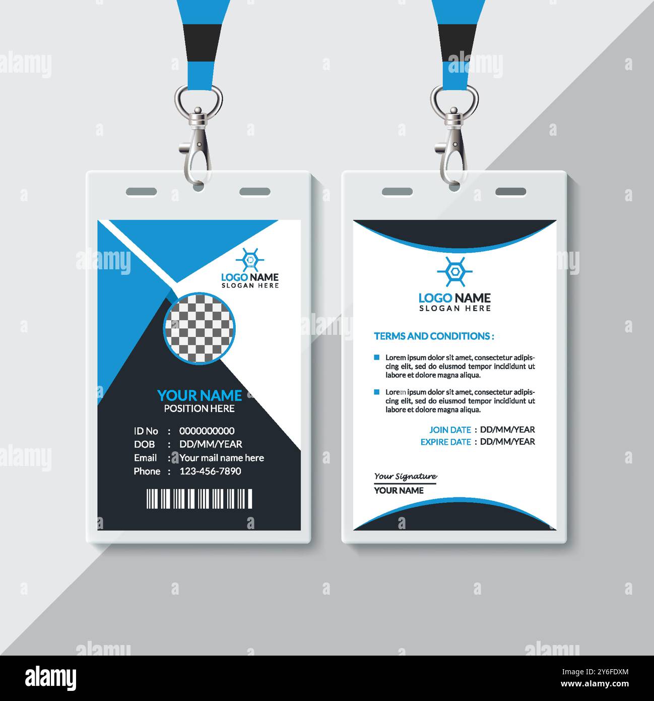 ID Card Design Template Stock Vector Image & Art - Alamy