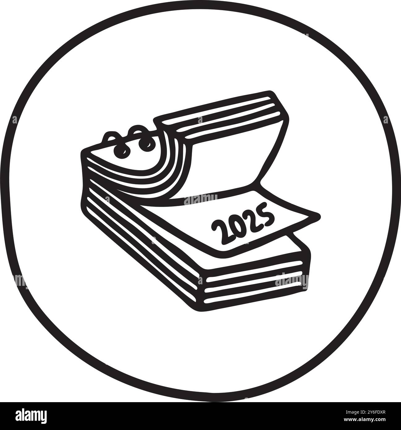 Doodle calendar schedule icon or logo, hand drawn with thin black line ...