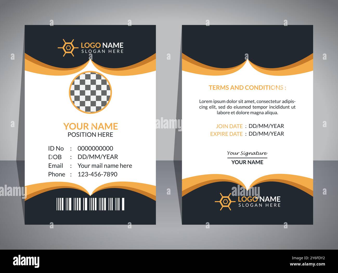 Modern ID Card Design Template Stock Vector Image & Art - Alamy