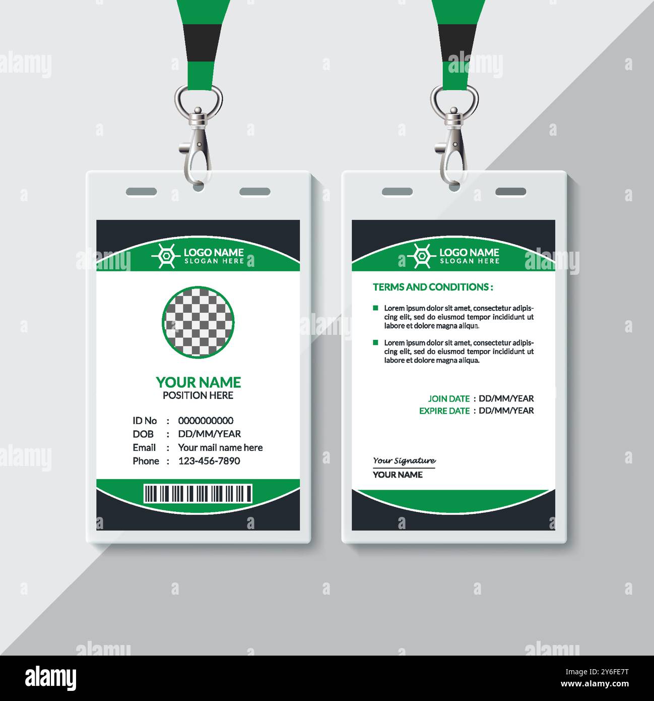 Professional ID Card Design Template Stock Vector Image & Art - Alamy