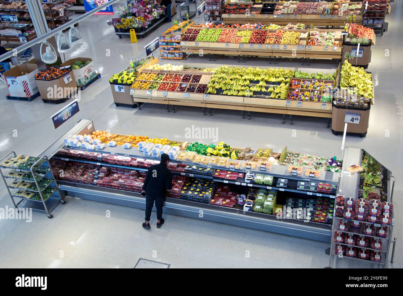 Toronto, Canada - 08-13-2024: Overhead view of a supermarket with fruit ...