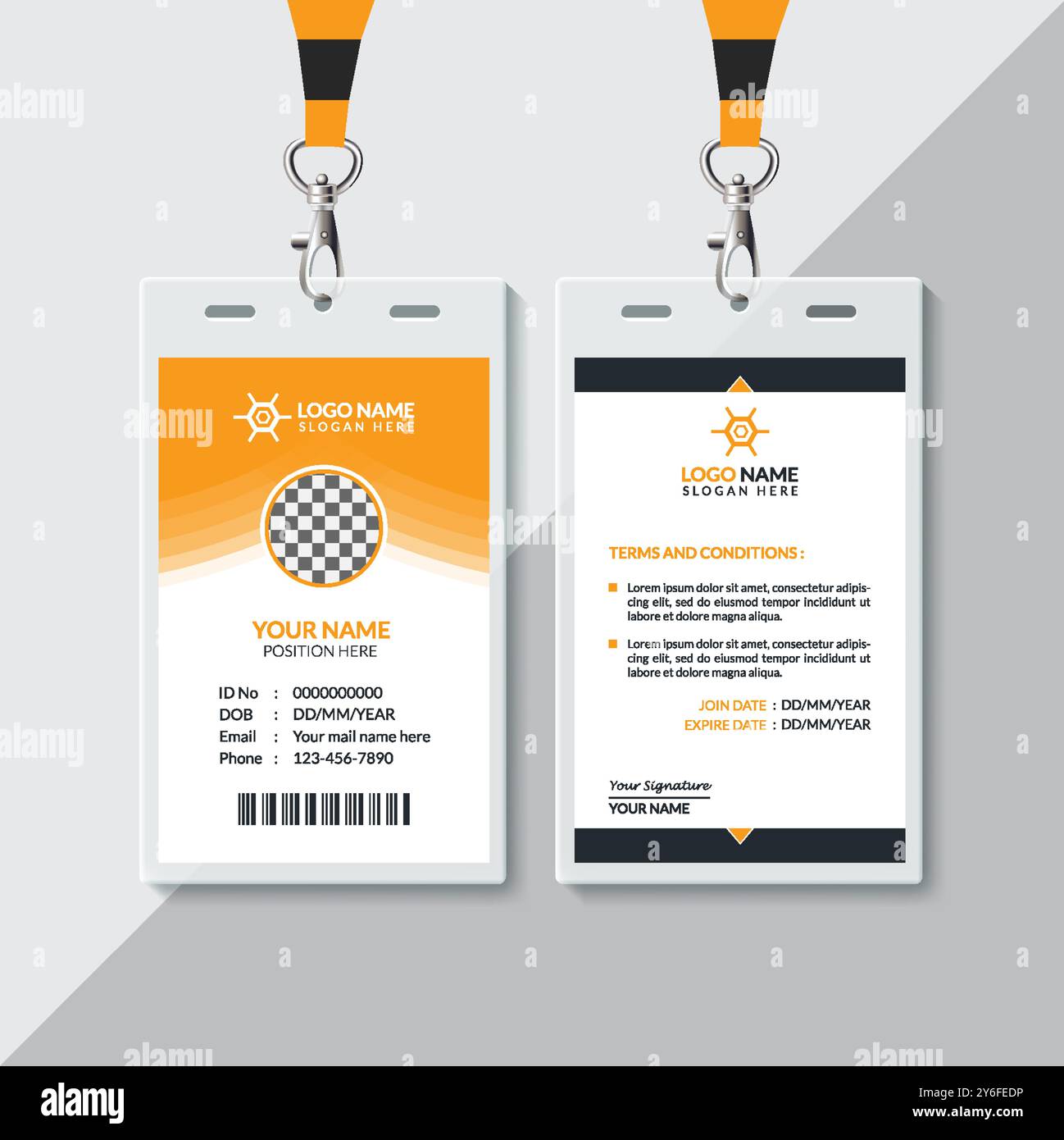 Modern ID Card Design Template Stock Vector Image & Art - Alamy