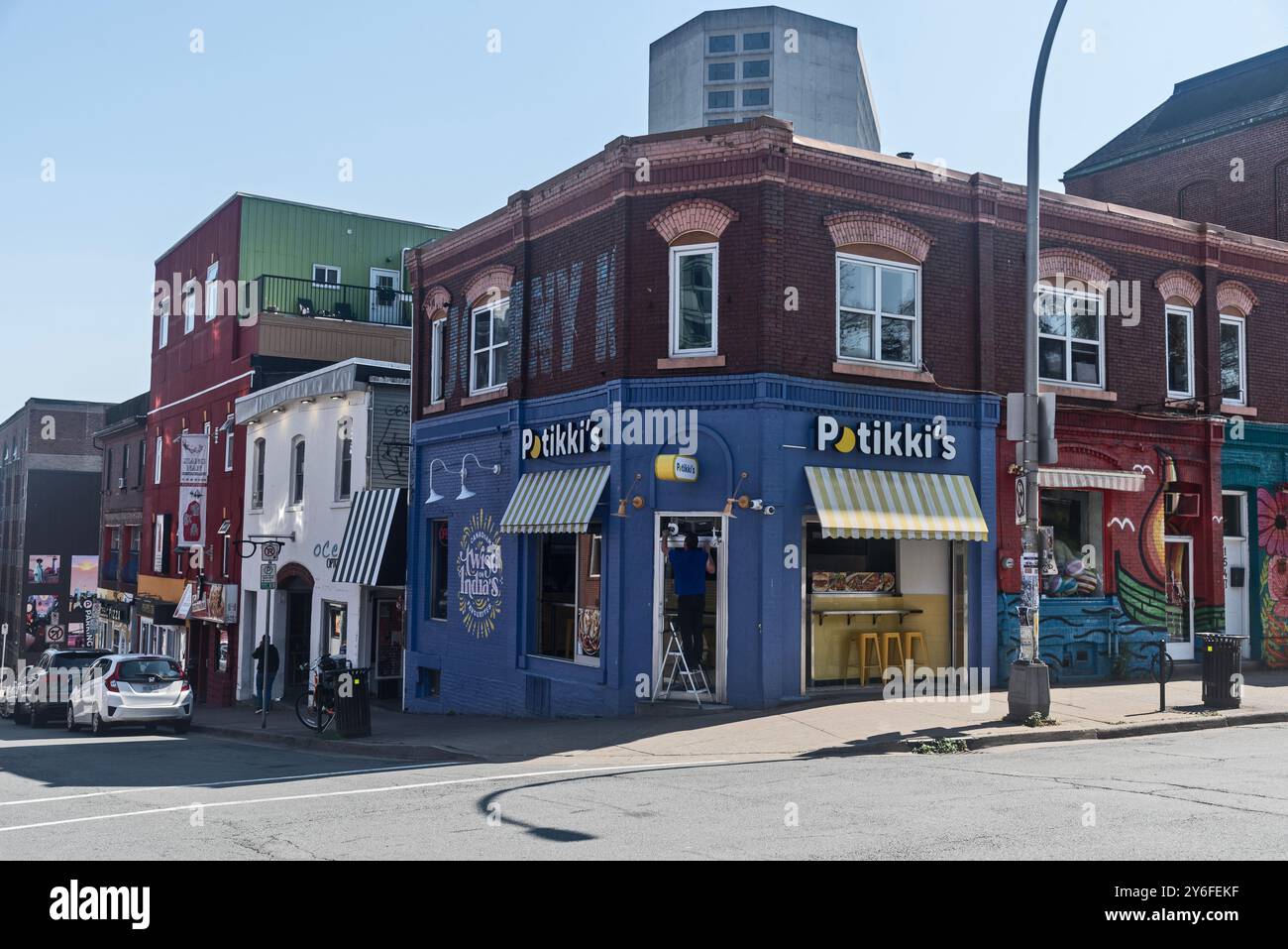 Brightly colored buildings. Halifax, Nova Scotia, Canada Stock Photo ...