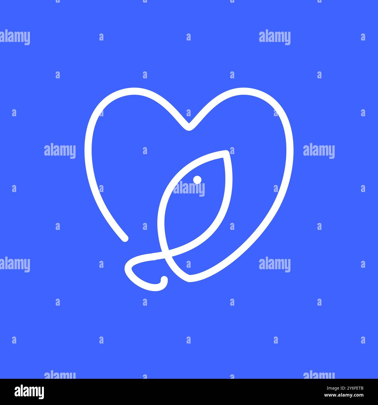 Heart fish logo hi-res stock photography and images - Alamy