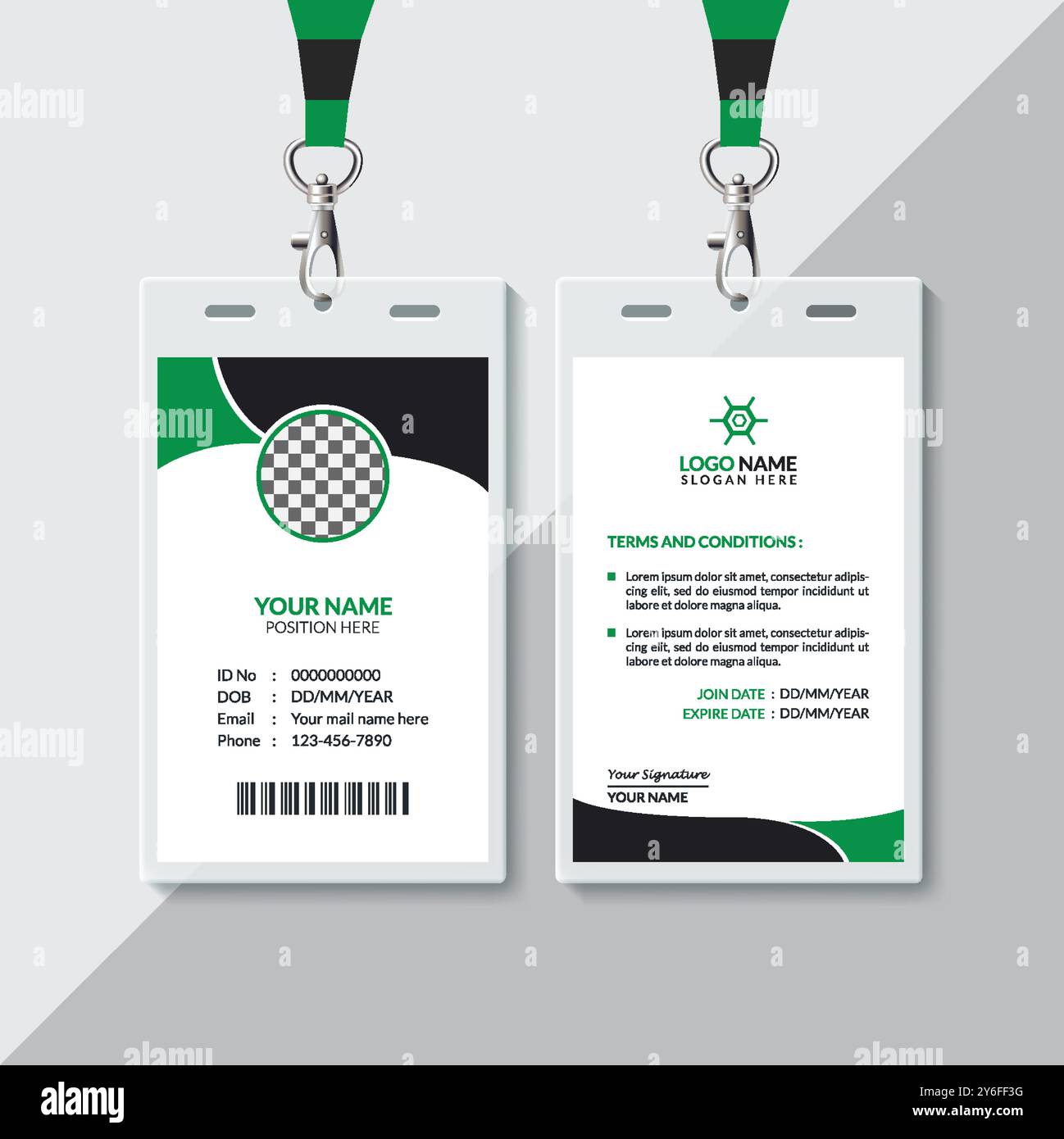 Professional ID Card Design Template Stock Vector Image & Art - Alamy