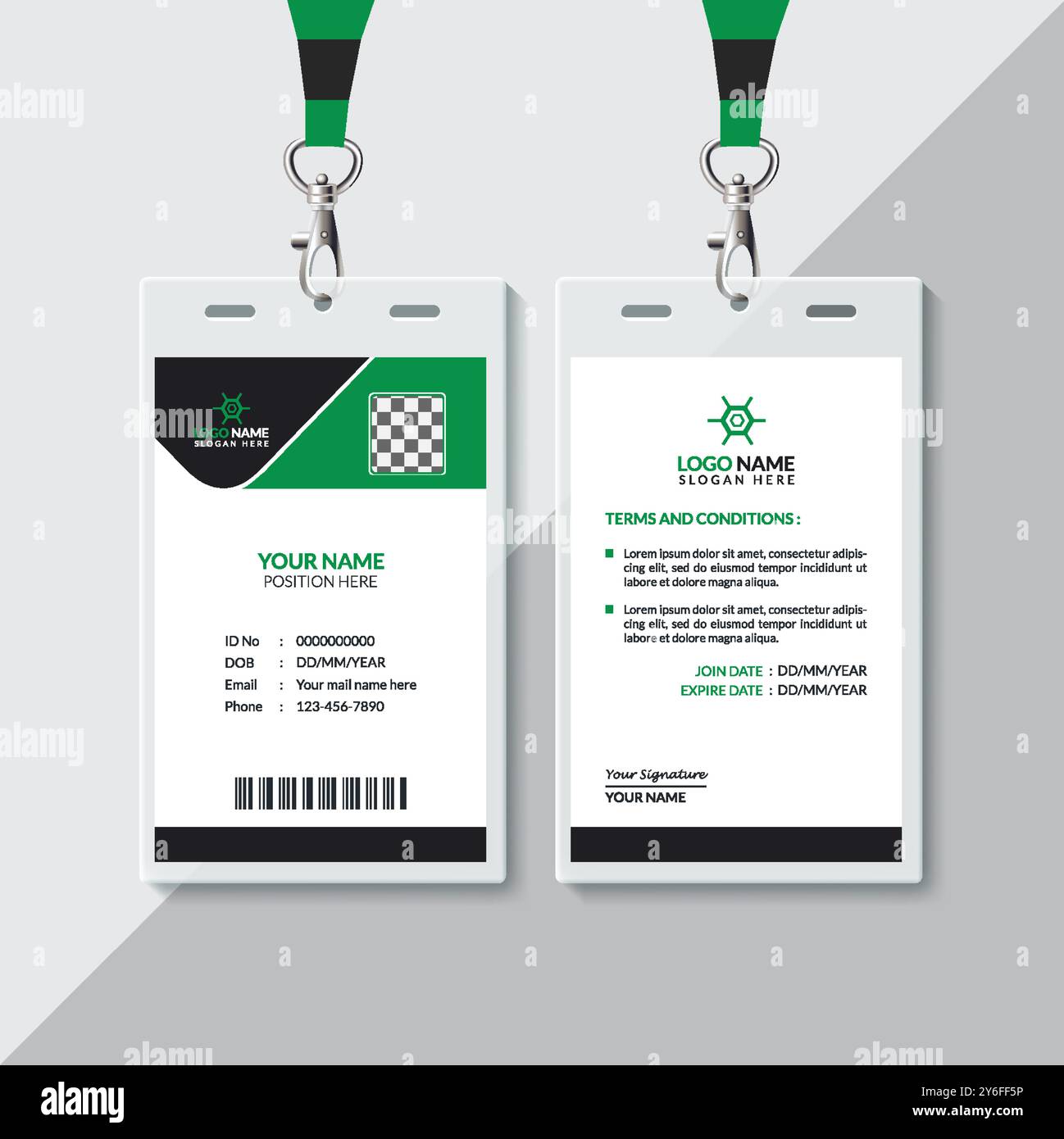 Professional ID Card Design Template Stock Vector Image & Art - Alamy