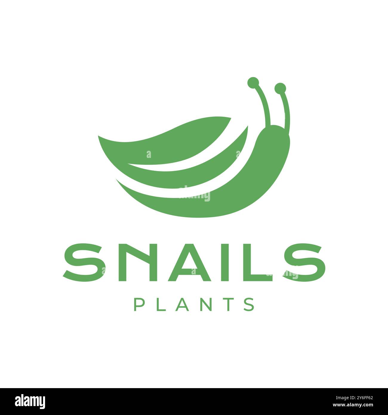 snails with shell leaf nature mascot animal modern simple minimal logo design vector icon ...