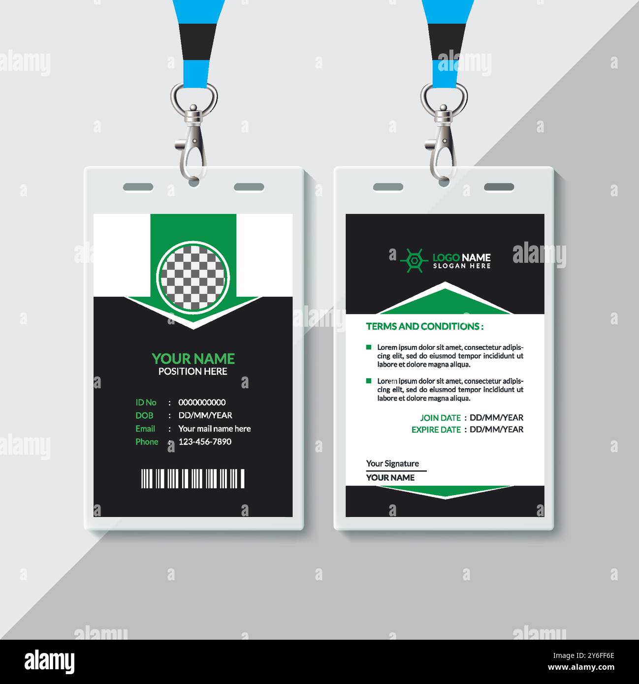 Professional ID Card Design Template Stock Vector Image & Art - Alamy