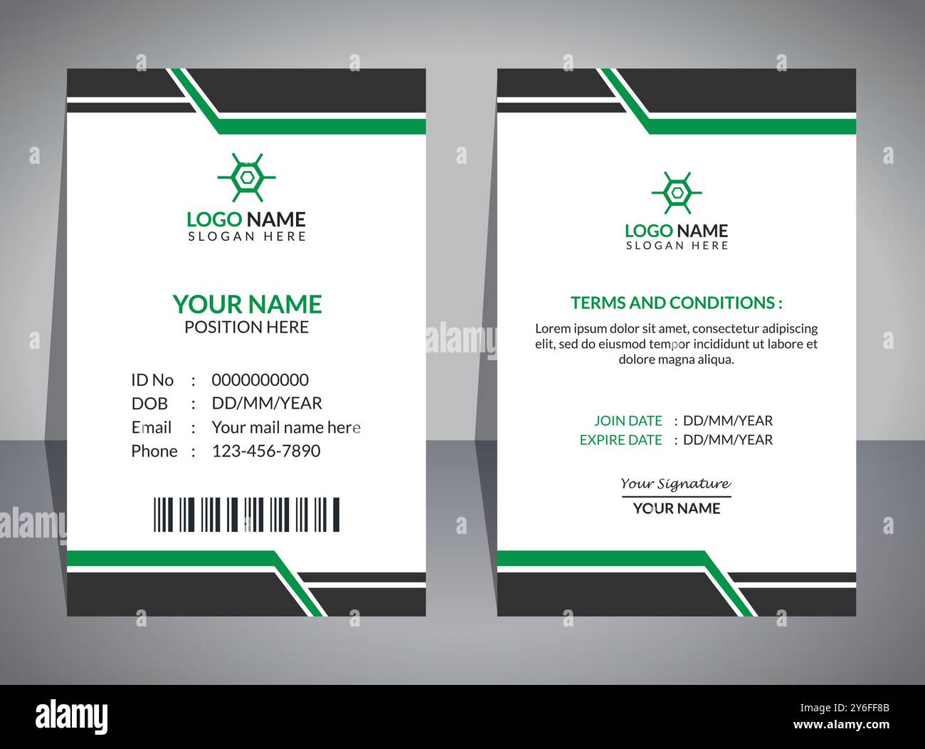 Professional ID Card Design Template Stock Vector Image & Art - Alamy