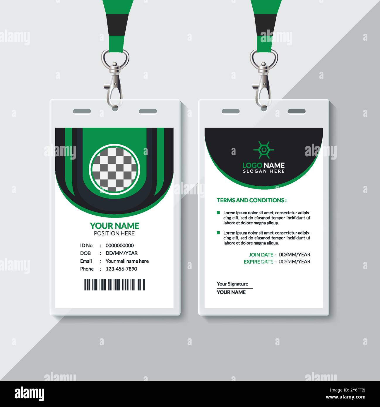 Professional ID Card Design Template Stock Vector Image & Art - Alamy