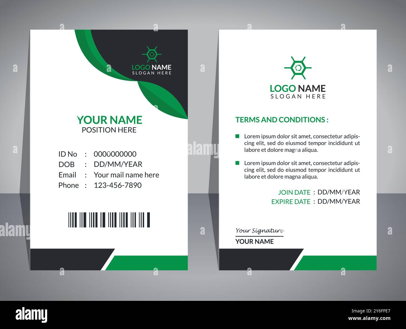 Professional ID Card Design Template Stock Vector Image & Art - Alamy