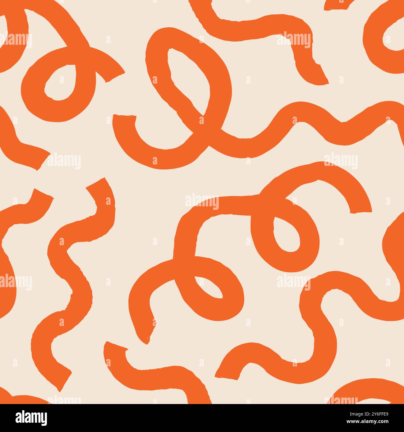 Seamless abstract pattern with squiggles and scribbles. Weaved curved ...
