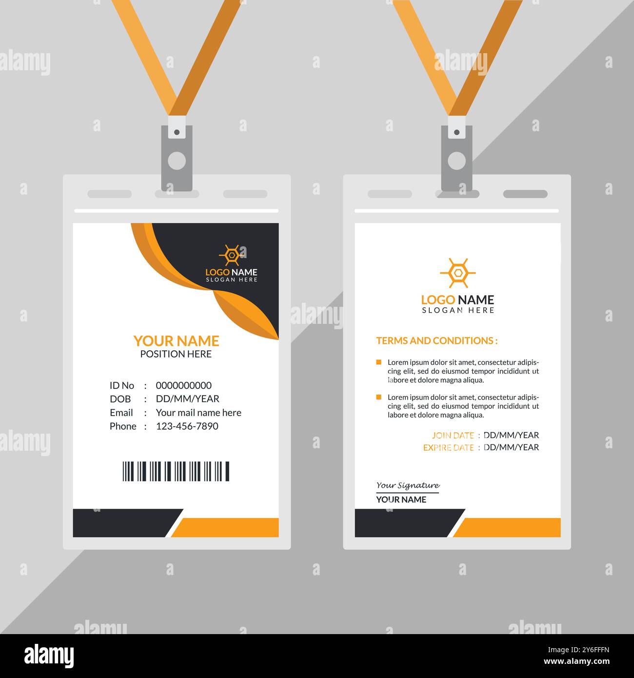 Modern ID Card Design Template Stock Vector Image & Art - Alamy