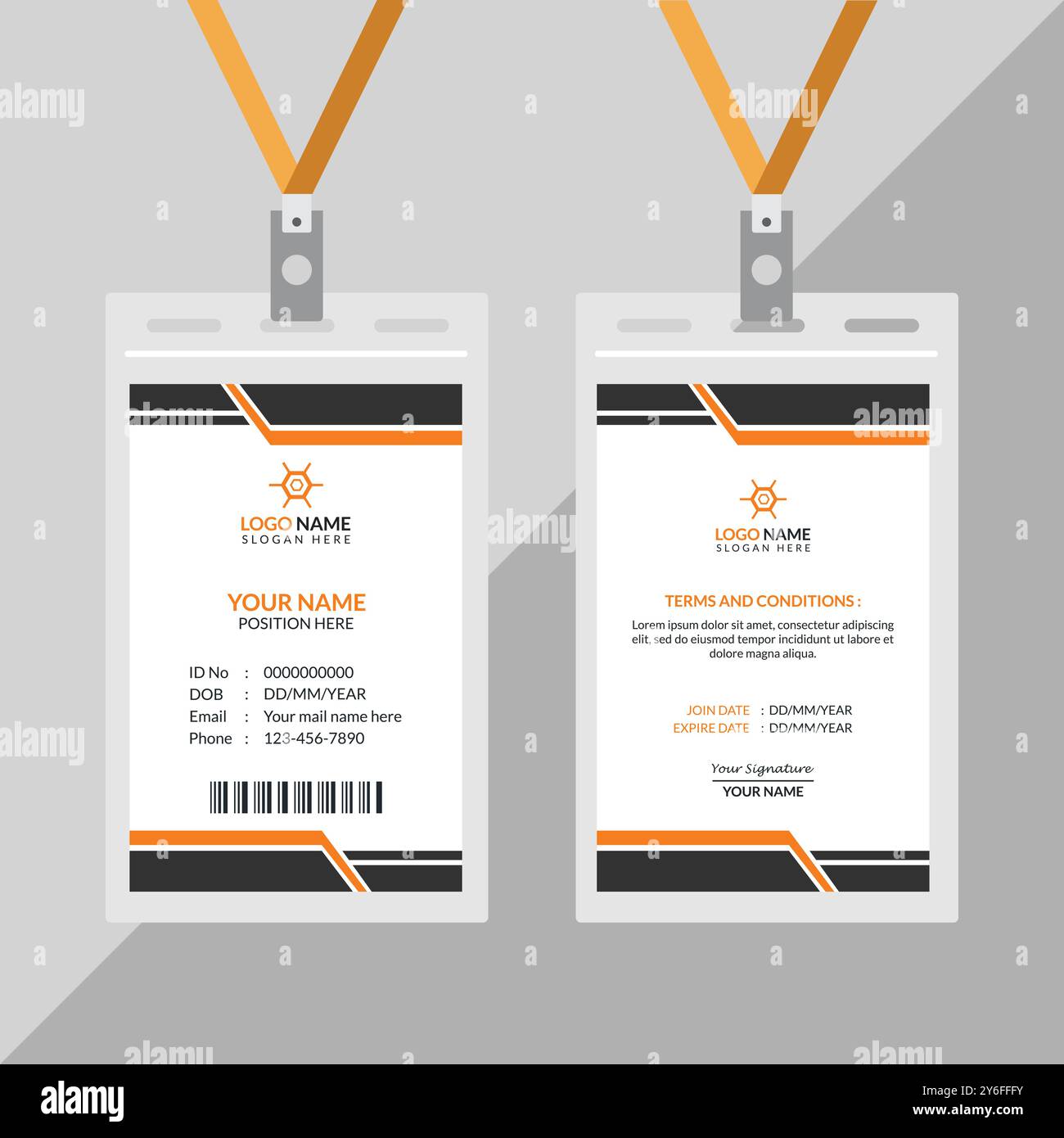 Modern ID Card Design Template Stock Vector Image & Art - Alamy