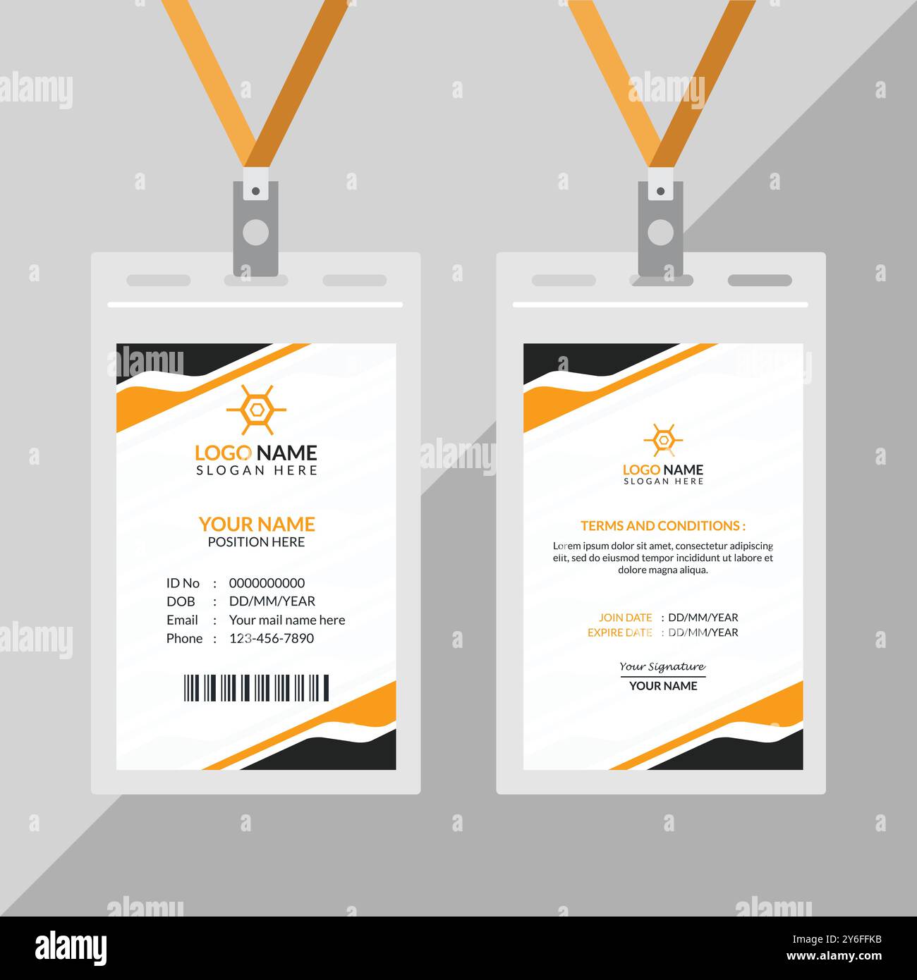Modern ID Card Design Template Stock Vector Image & Art - Alamy