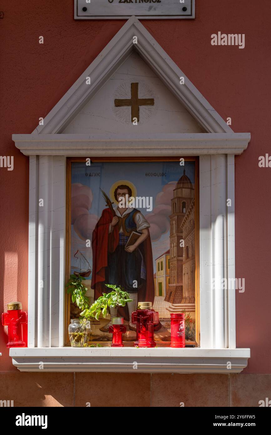 Greek orthodox church holy shrine or tabernacle at the roadside in ...