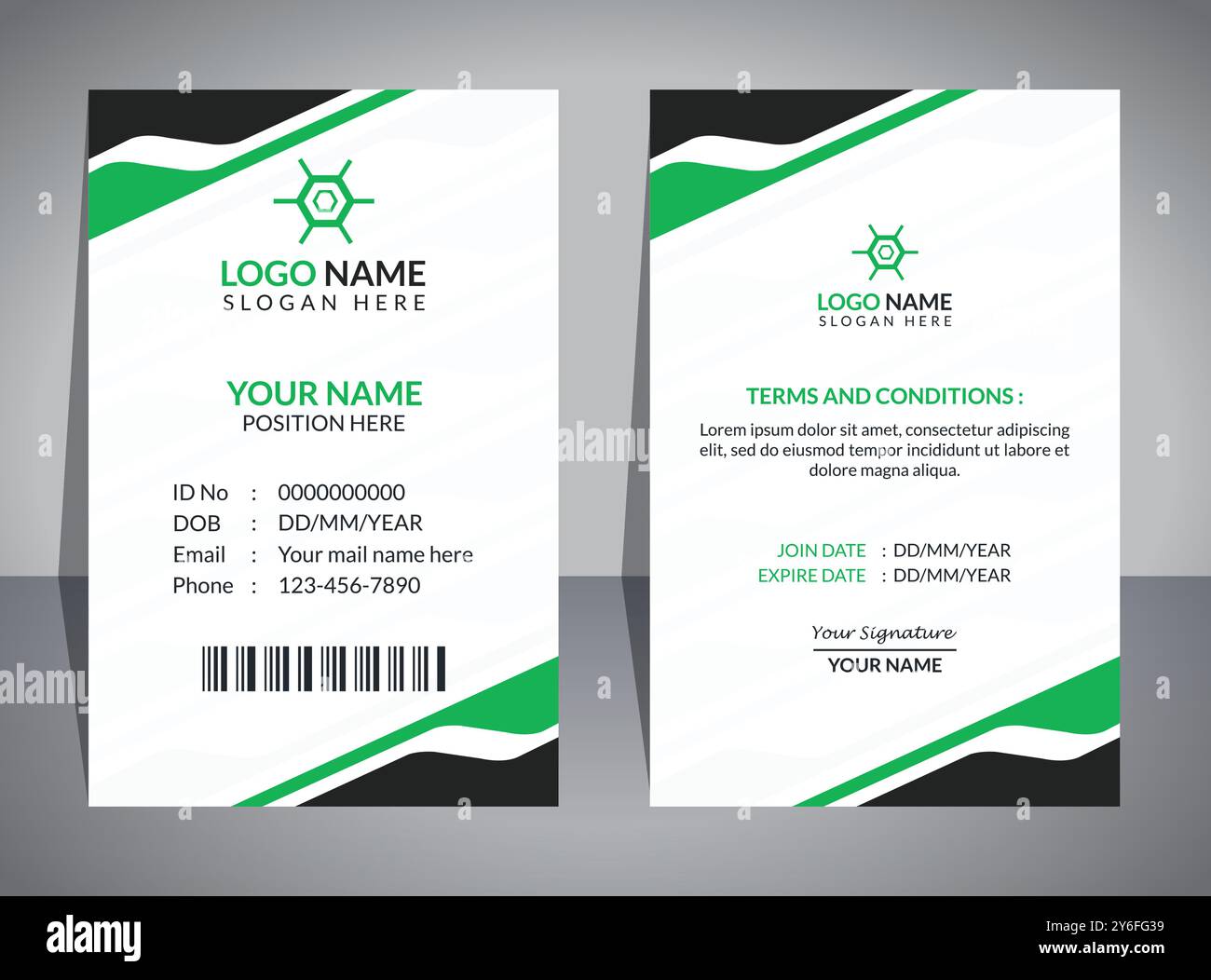 Professional ID Card Design Template Stock Vector Image & Art - Alamy