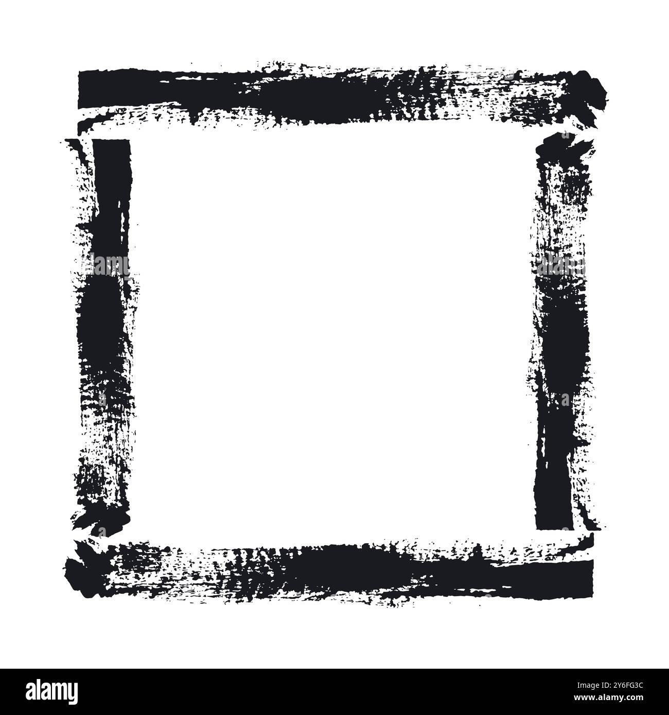 Hand drawn Grunge square rectangle frames. Ink empty black box ...