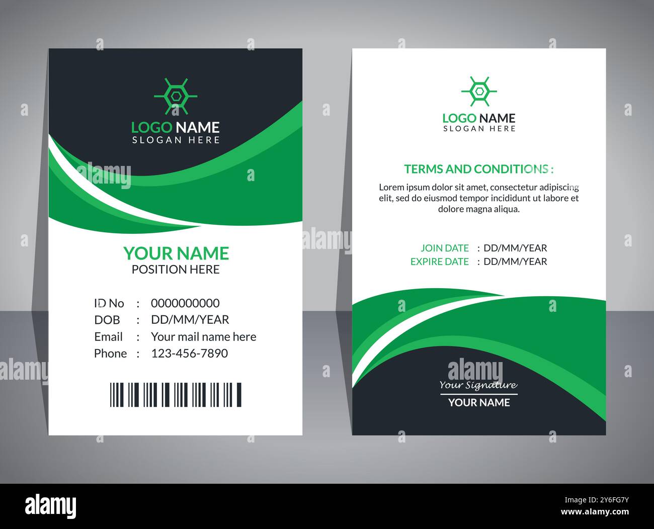 Professional ID Card Design Template Stock Vector Image & Art - Alamy