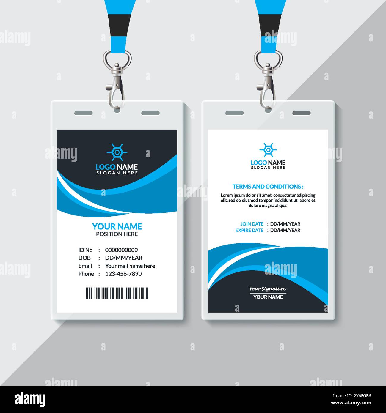 ID Card Design Template Stock Vector Image & Art - Alamy