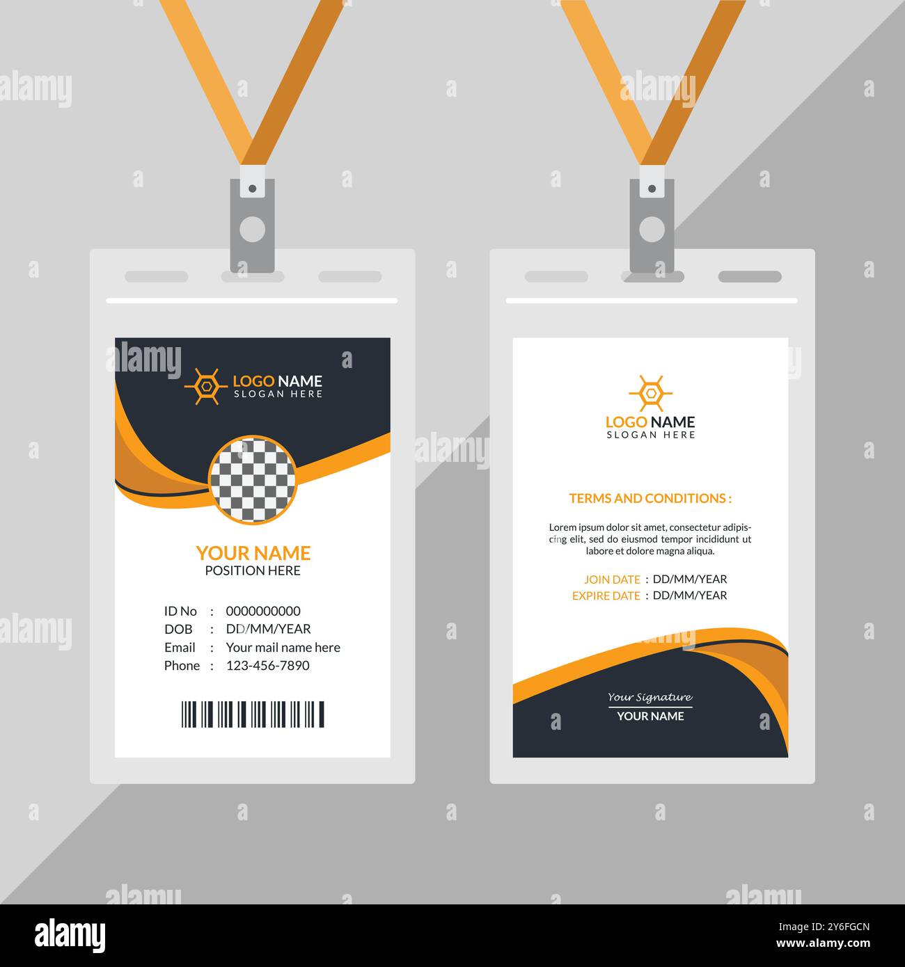 Modern ID Card Design Template Stock Vector Image & Art - Alamy