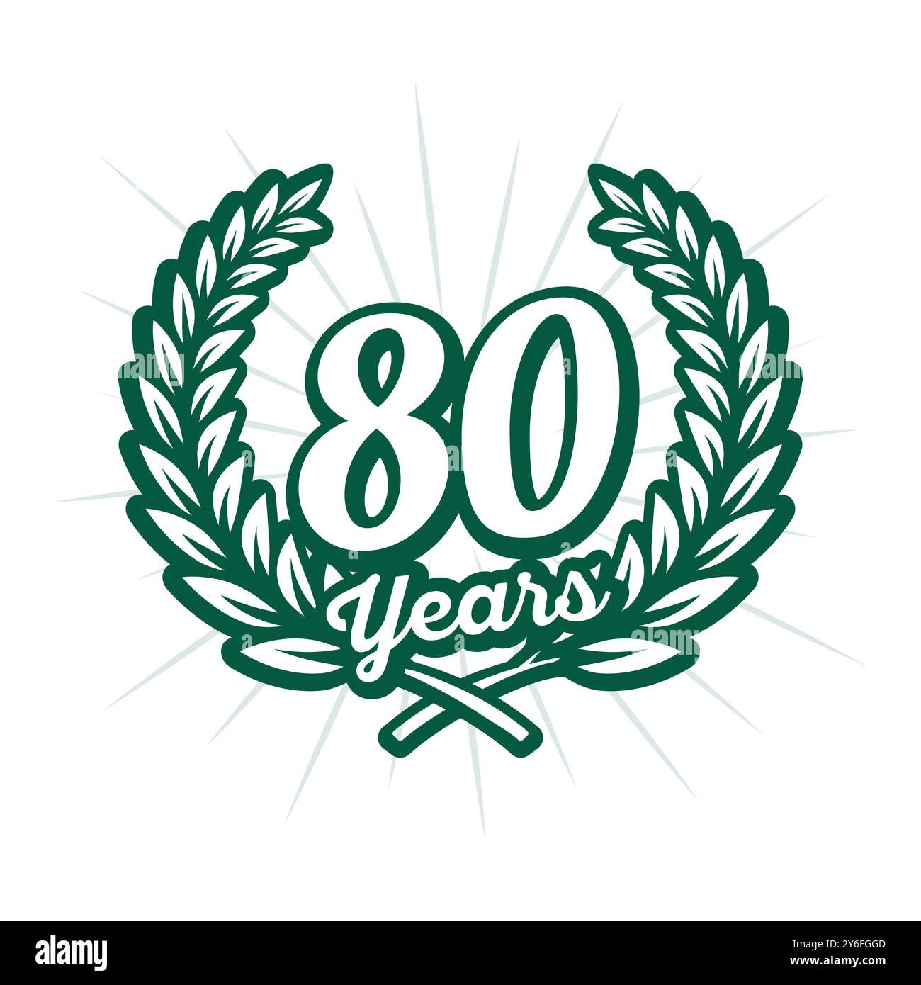 80 years anniversary celebration with laurel wreath. 80th anniversary ...
