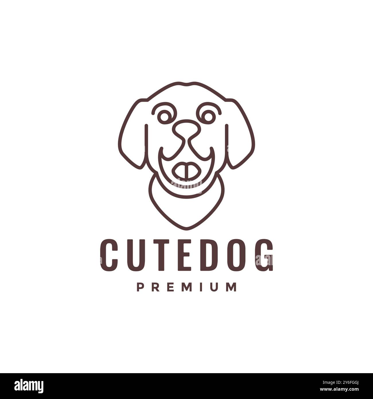 happy dog smile line mascot logo design vector Stock Vector Image & Art ...