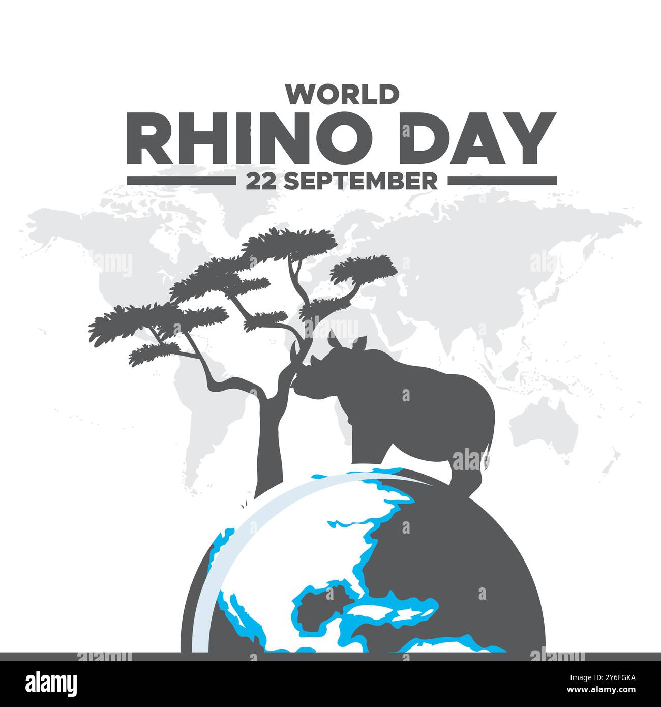 World Rhino day, 22 September, Rhino day social media template design ...