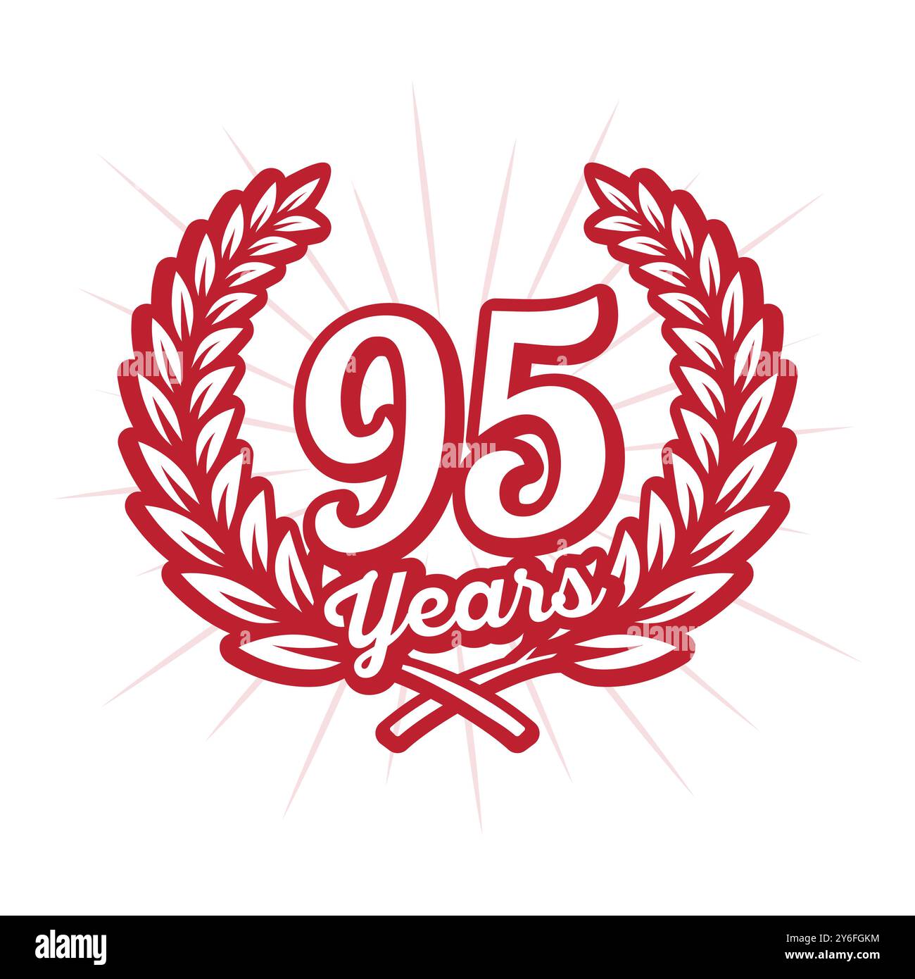 95 years anniversary celebration with laurel wreath. 95th anniversary ...