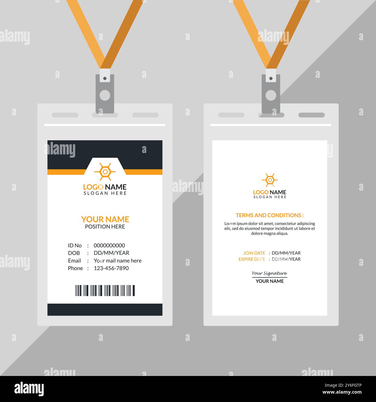 Modern ID Card Design Template Stock Vector Image & Art - Alamy