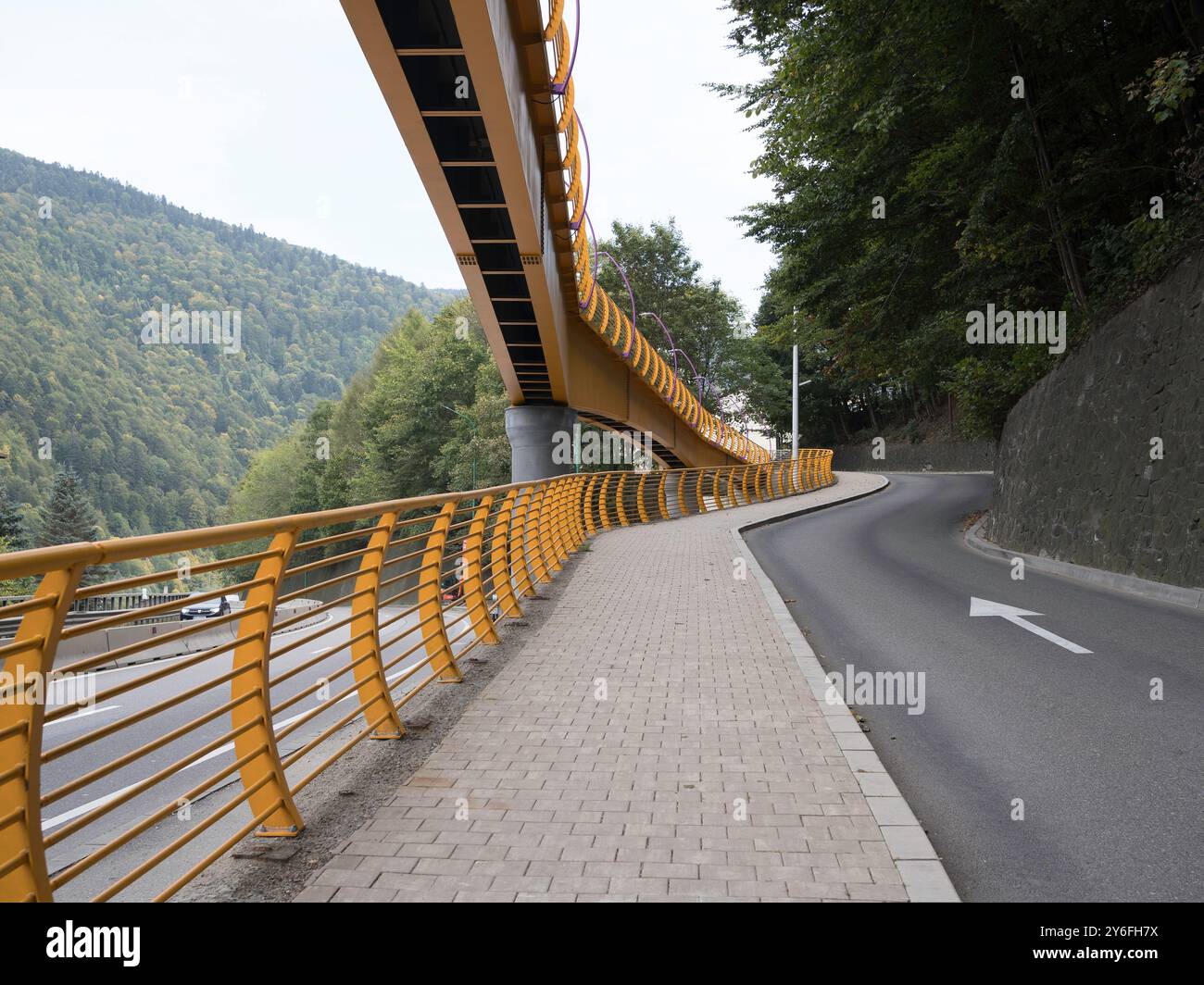 Sinaia, Romania - September 25th 2024 - Vibrant Yellow Pedestrian ...