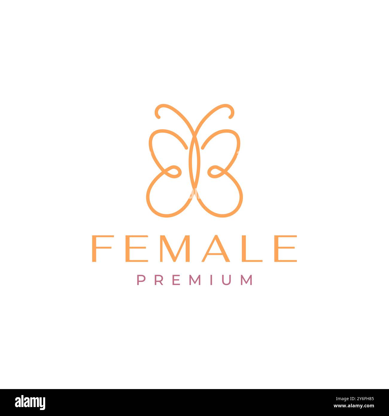butterfly line feminine minimalist logo design vector Stock Vector ...