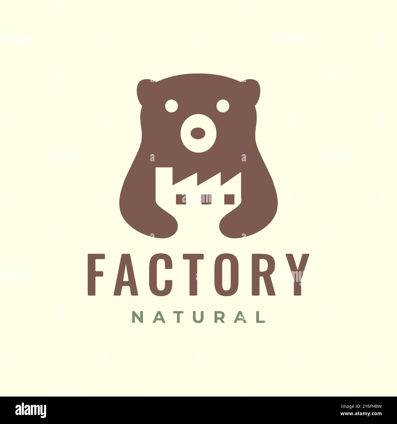 bear grizzly factory hug save forest jungle modern minimal mascot ...
