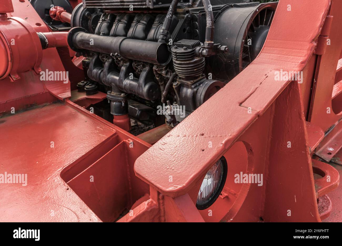 Diesel engine of a historic mining machine Stock Photo - Alamy