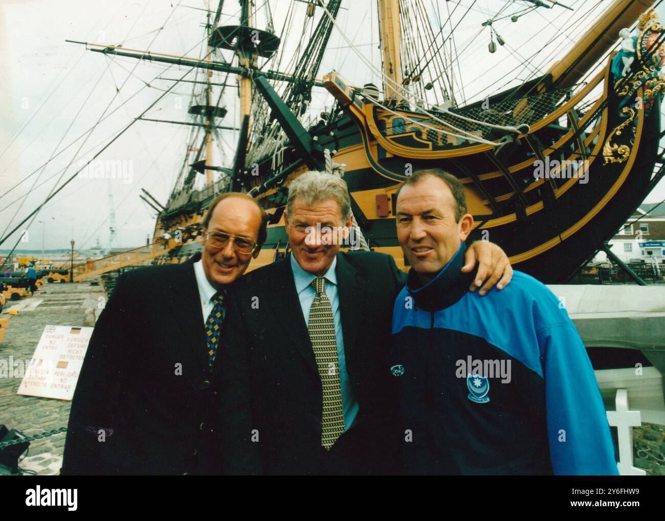 PORTSMOUTH CHAIRMAN MILAN MANDARIC, CENTRE, DIRECTOR FRED DINENAGE ...