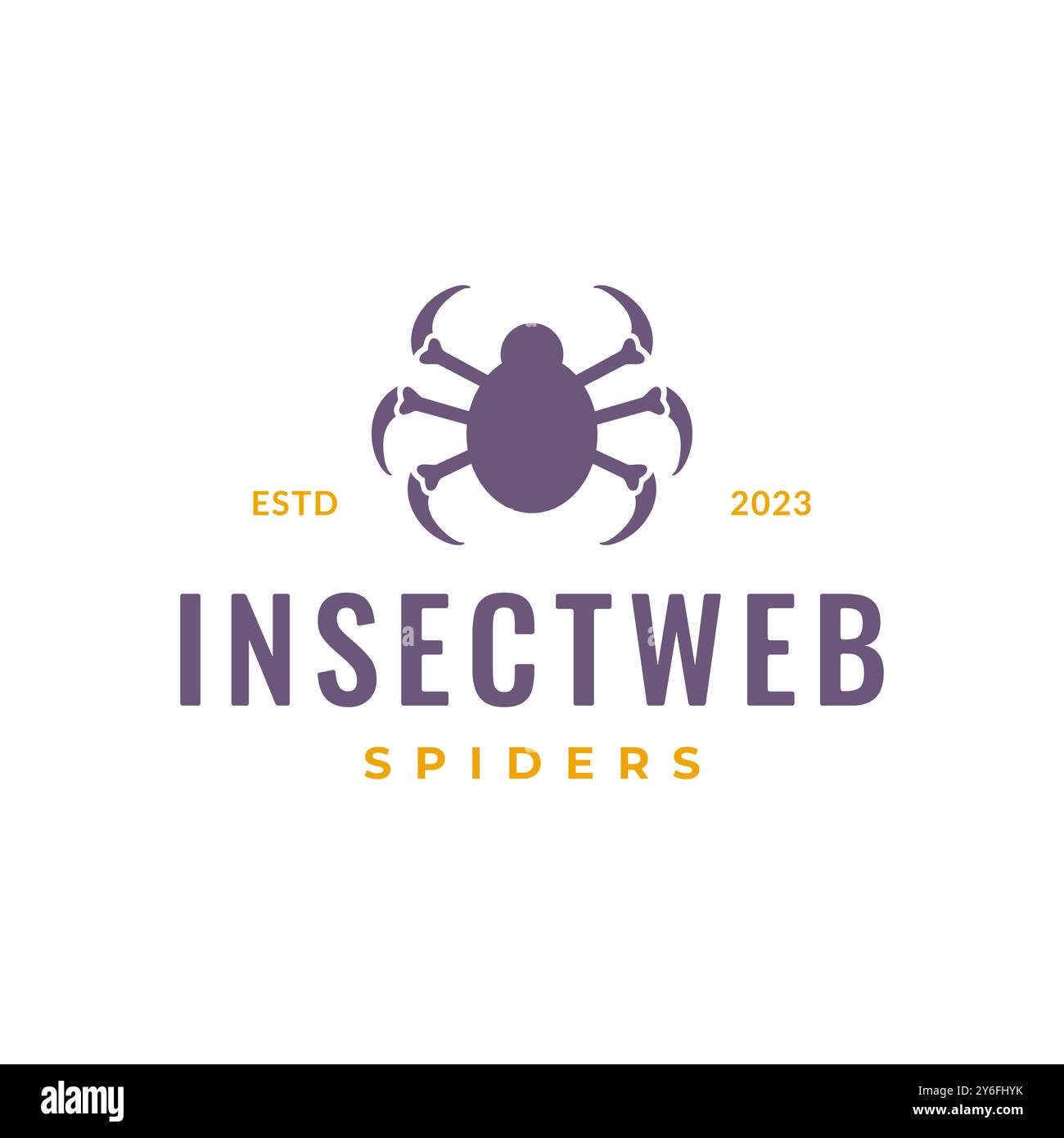 house spider simple flat minimal clean colored logo design vector ...
