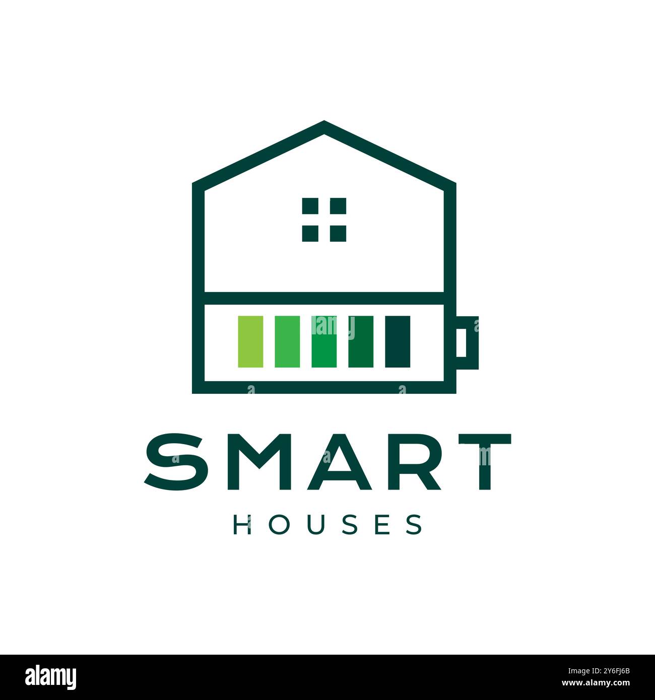 smart house electric battery modern minimalist clean line style simple ...