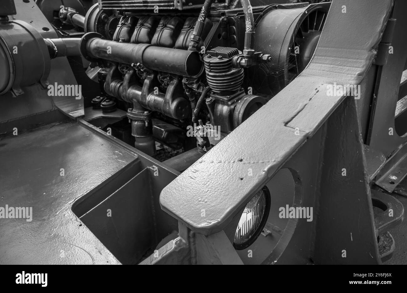 Diesel engine of a historic mining machine Stock Photo - Alamy