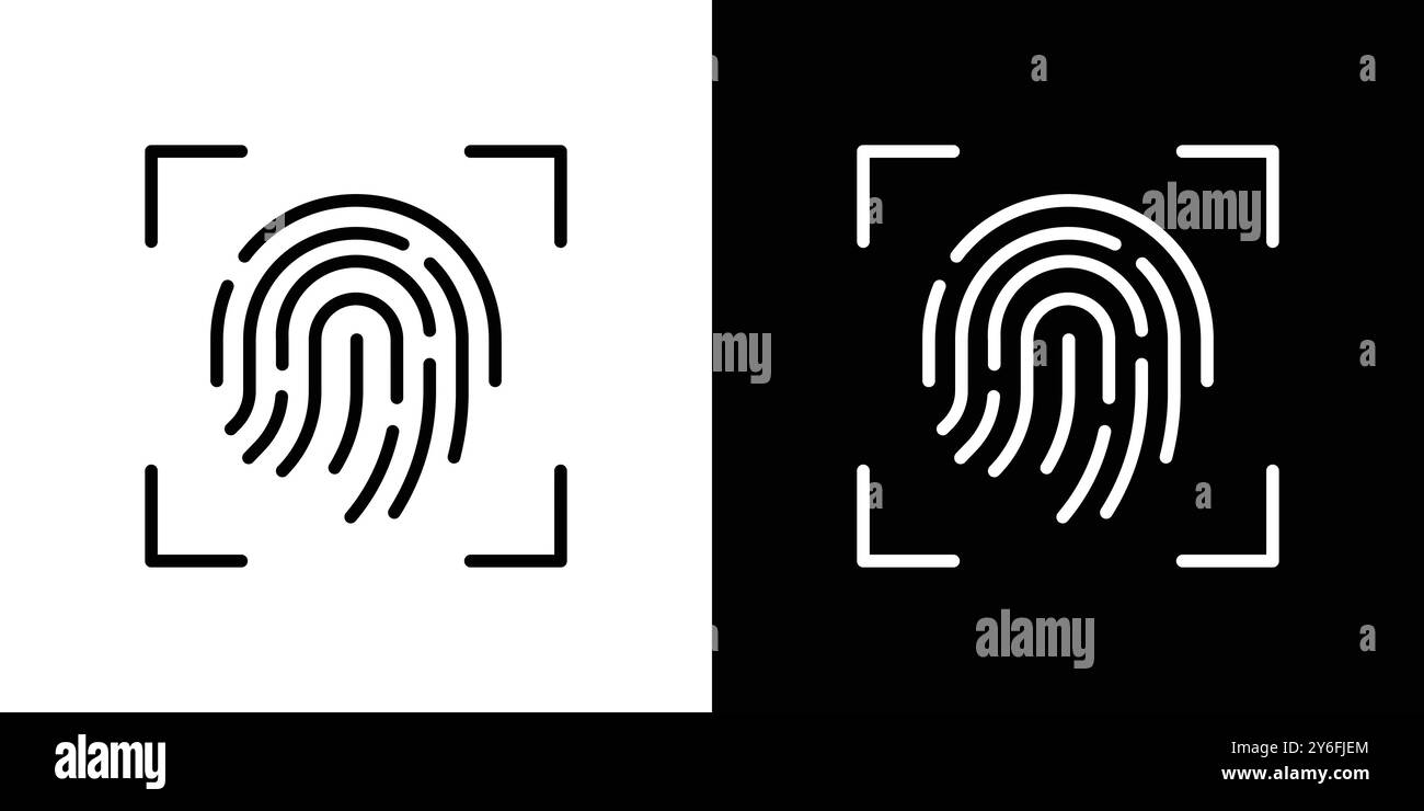 biometric icon set in thin line outline style and linear vector sign Stock Vector Image & Art ...
