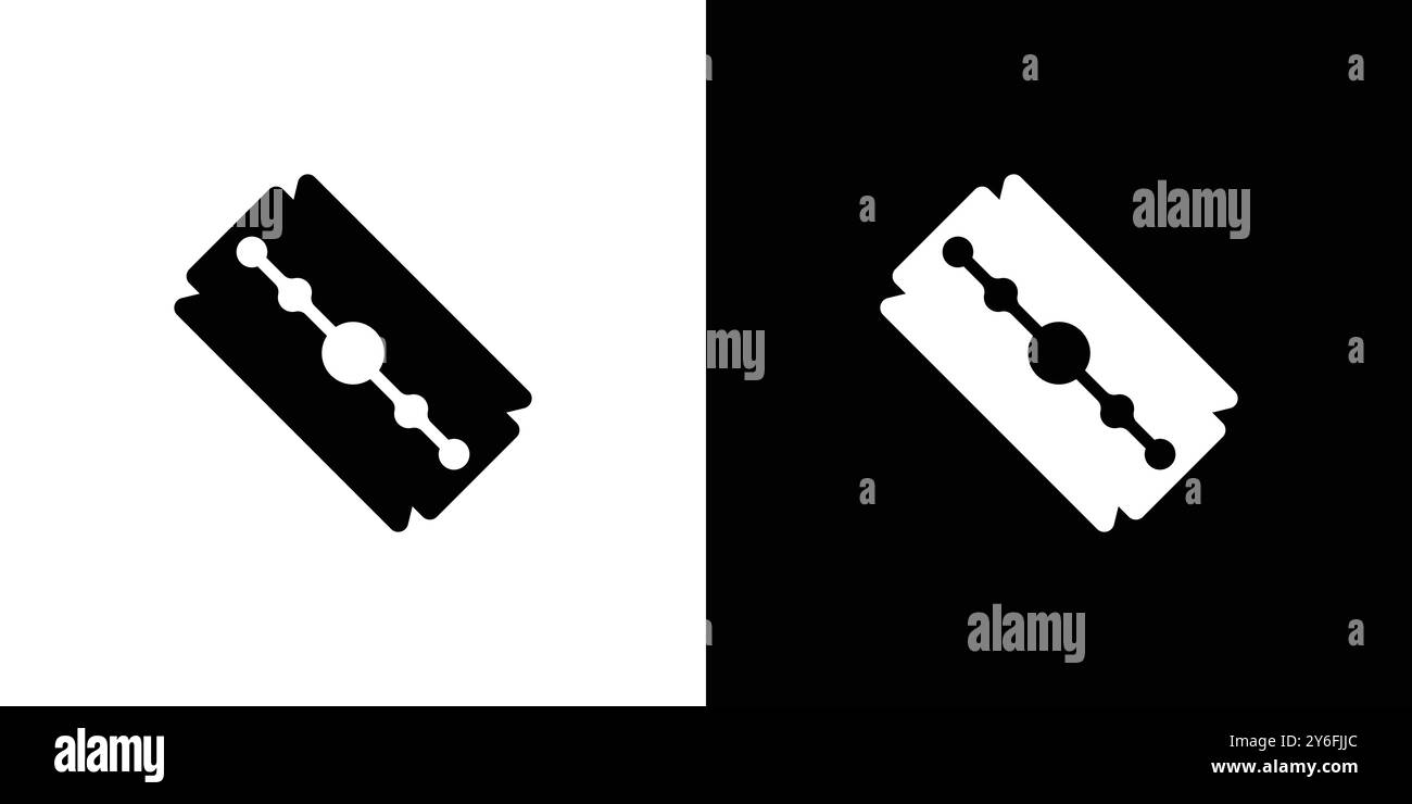 Blade razor icon set in thin line outline style and linear vector sign ...