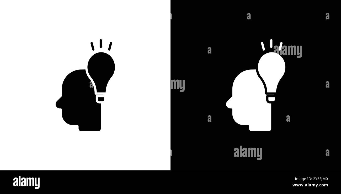 Brain idea icon set in thin line outline style and linear vector sign Stock Vector Image & Art ...