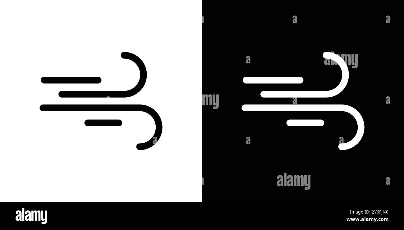 blowing wind icon set in thin line outline style and linear vector sign Stock Vector Image & Art ...