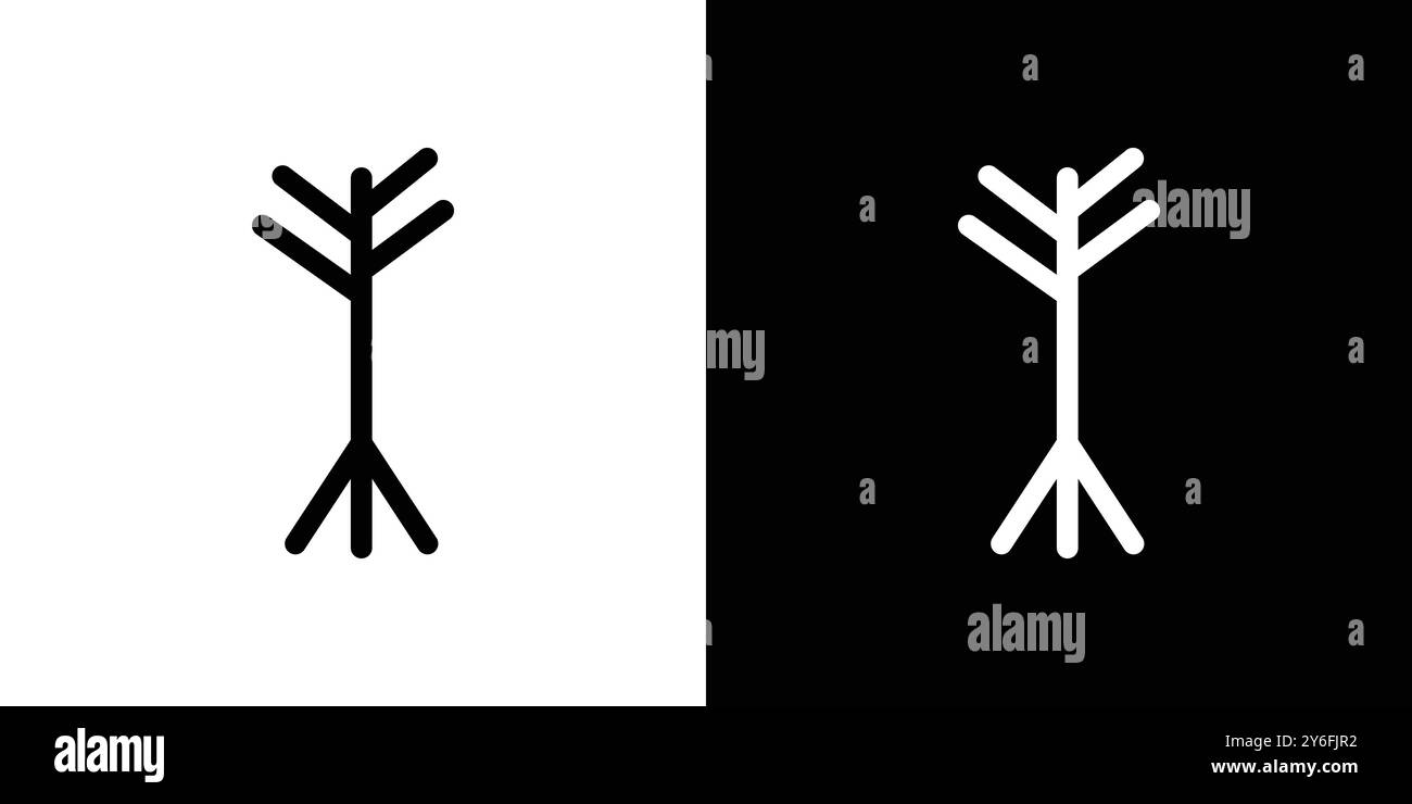 Coat Stand Icon set in thin line outline style and linear vector sign ...