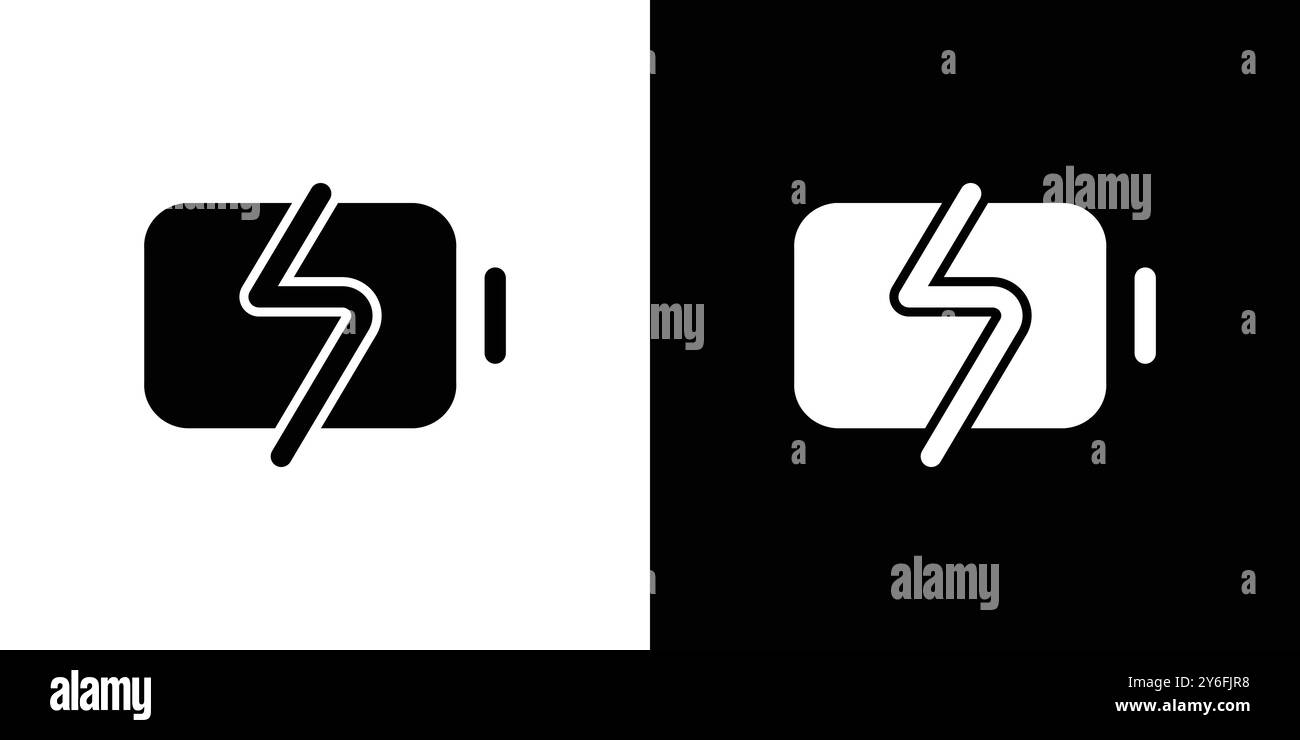 Charging Battery Icon Set In Thin Line Outline Style And Linear Vector Sign Stock Vector Image