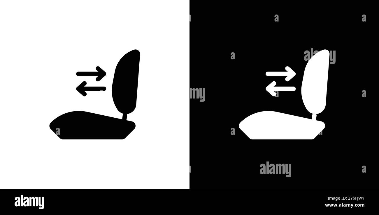 Car seat adjustment icon set in thin line outline style and linear vector sign Stock Vector ...