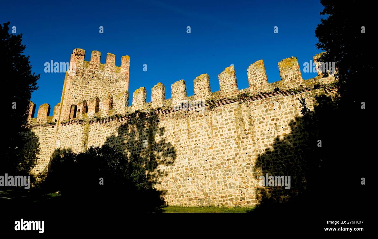 The city walls of Castello Carrarese, the heart of the town of Este ...