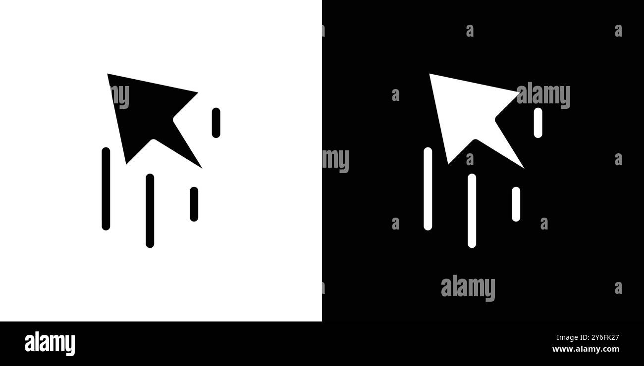 Cursor Move Icon Set In Thin Line Outline Style And Linear Vector Sign