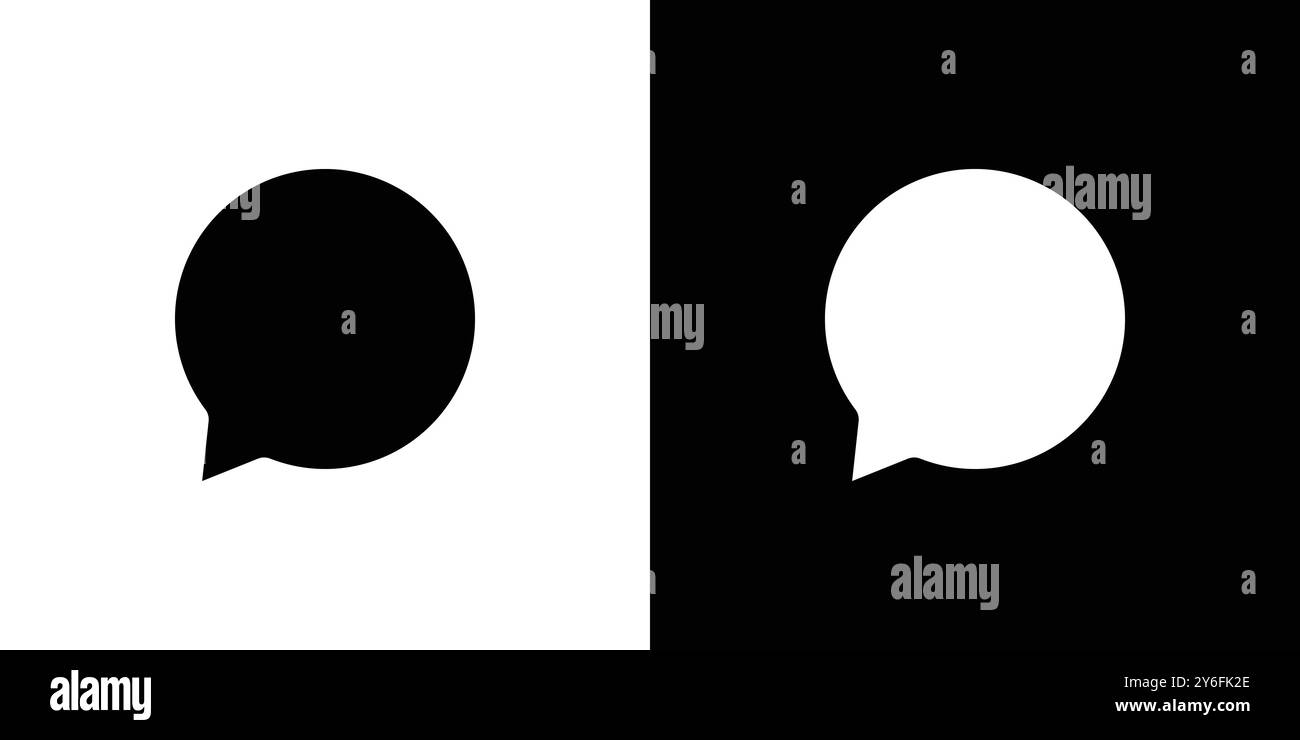 Comment icon (2) set in thin line outline style and linear vector sign ...
